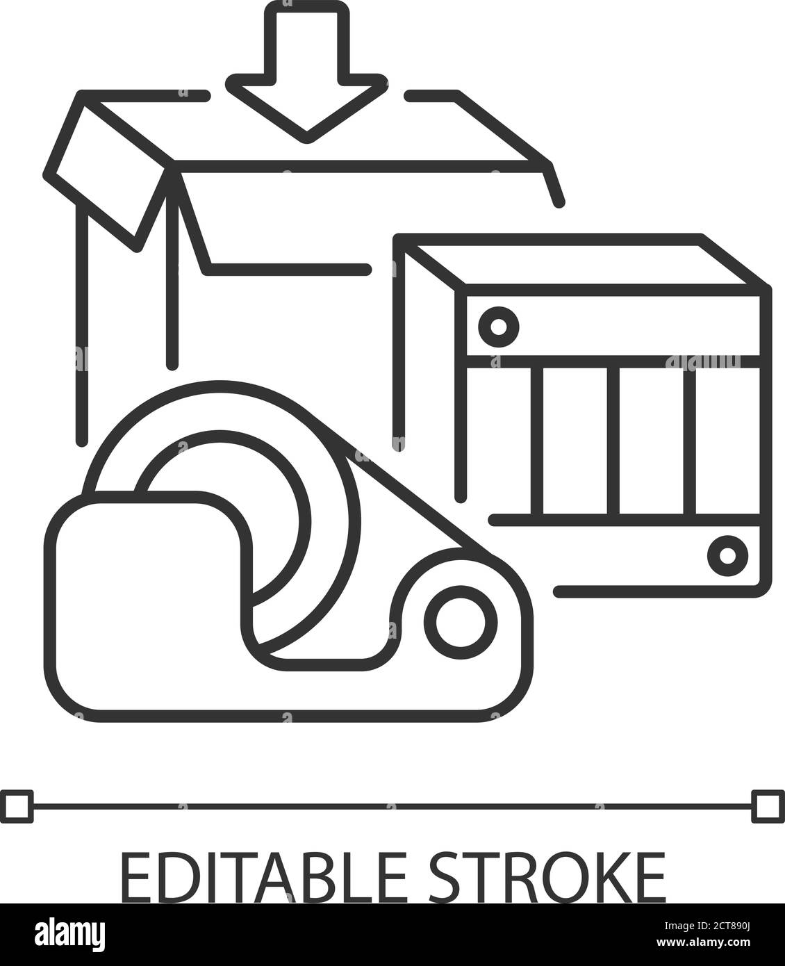 Line drawing cardboard packing Black and White Stock Photos & Images ...