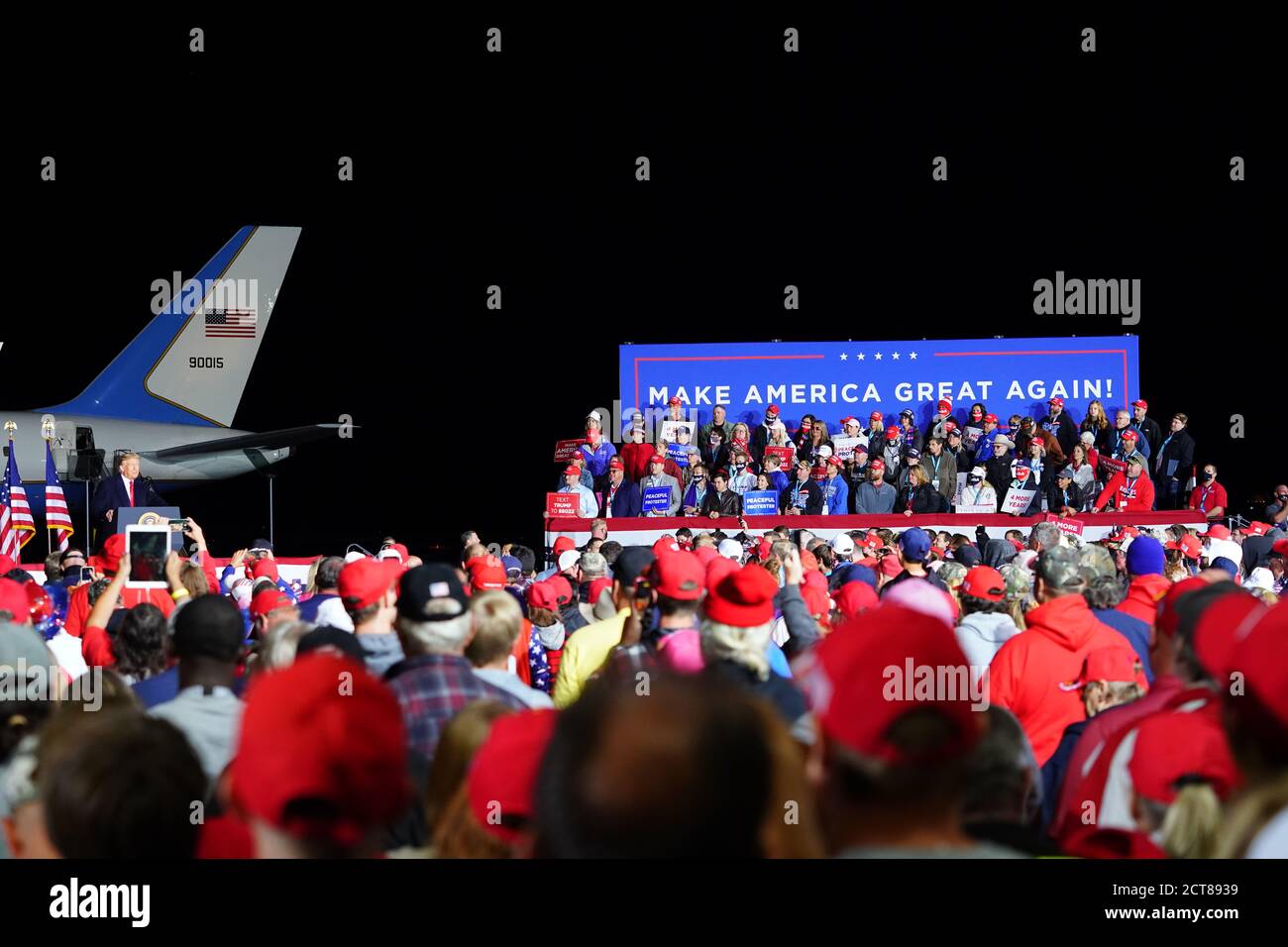 Donald Trump 45th president of the united states held a make america ...