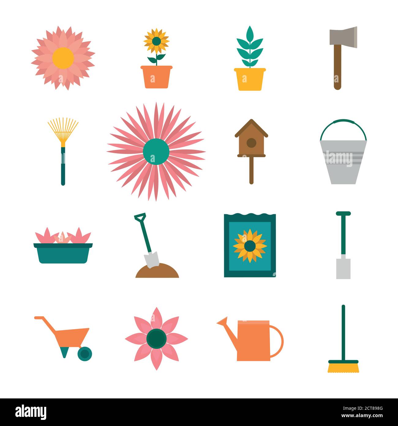 garden flat style set icons vector design Stock Vector Image & Art - Alamy