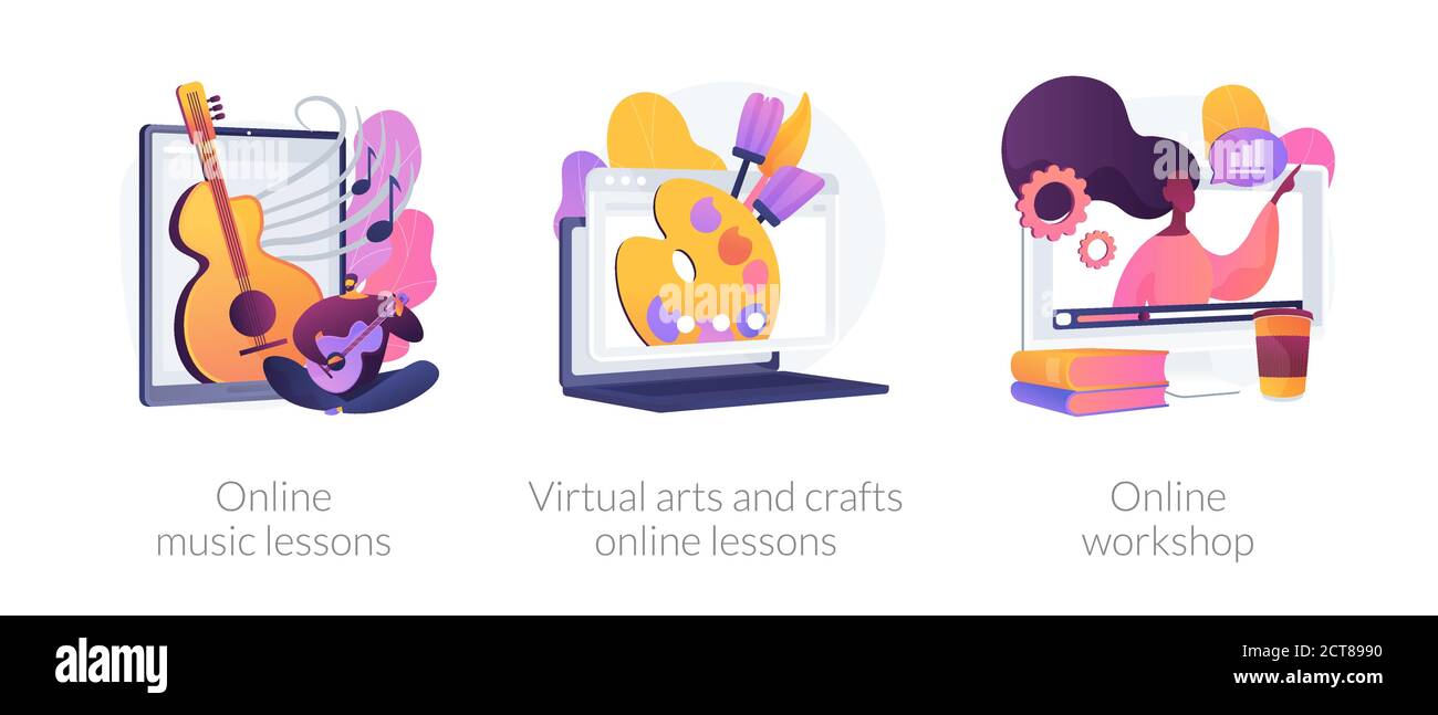 Online education while self-isolation abstract concept vector ...