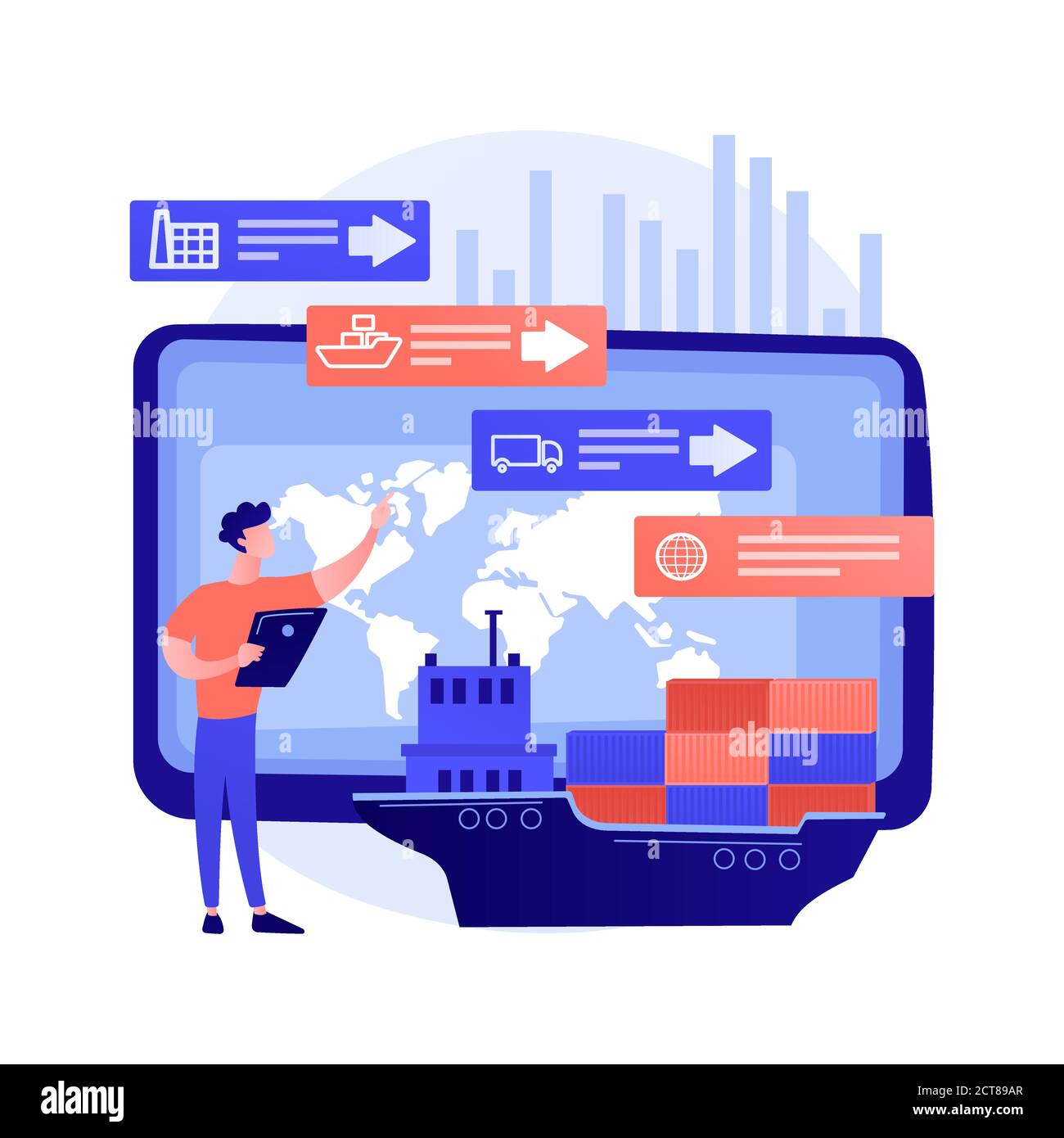 Supply chain analytics abstract concept vector illustration Stock ...