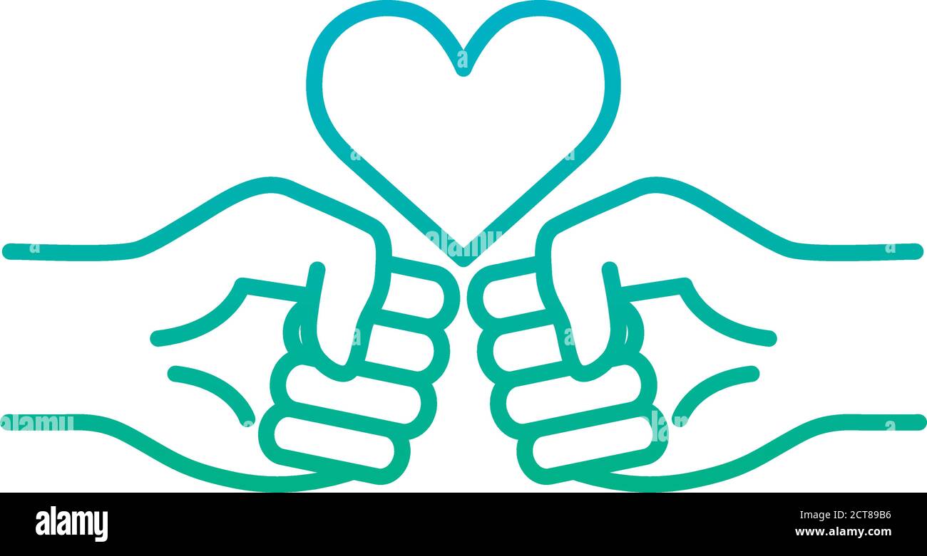 Heart between hands Cut Out Stock Images & Pictures - Alamy