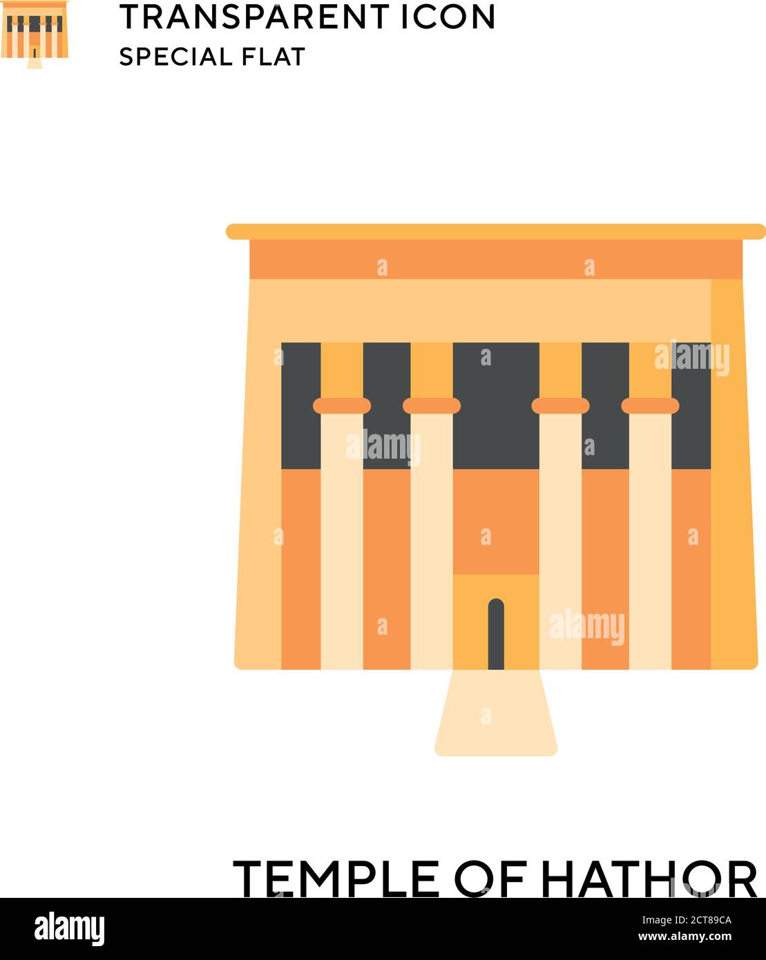 Temple of hathor vector icon. Flat style illustration. EPS 10 vector ...