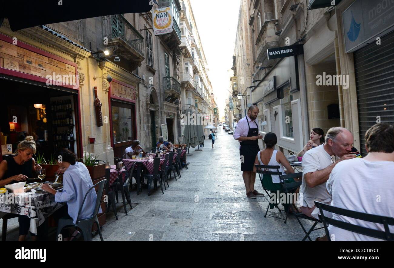 Walking through the old town of Valletta, Malta Stock Photo - Alamy