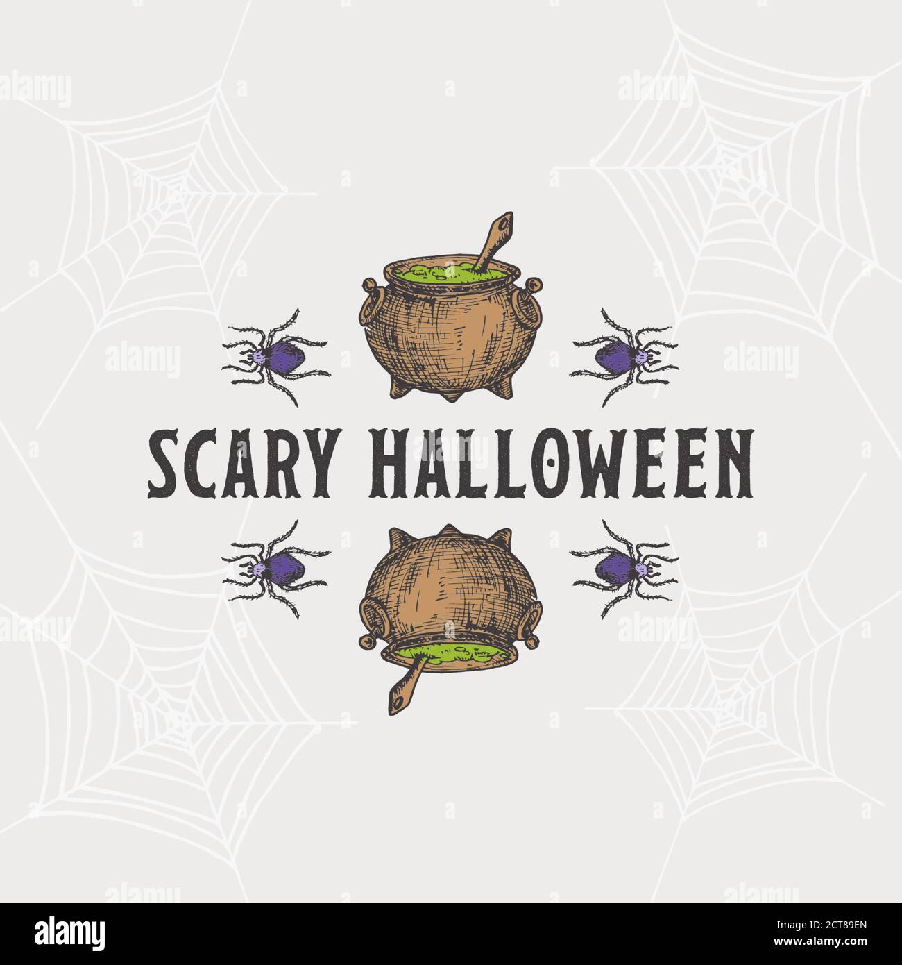 Vintage Style Halloween Headline or Title Greetings Label Template ...
