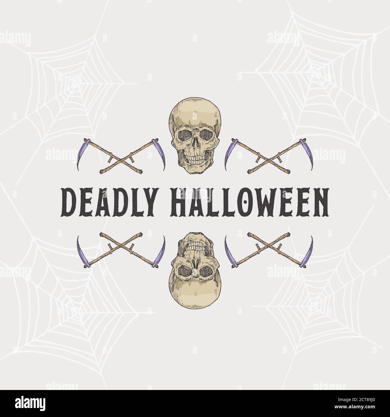 Vintage Style Halloween Headline or Title Greetings Label Template ...