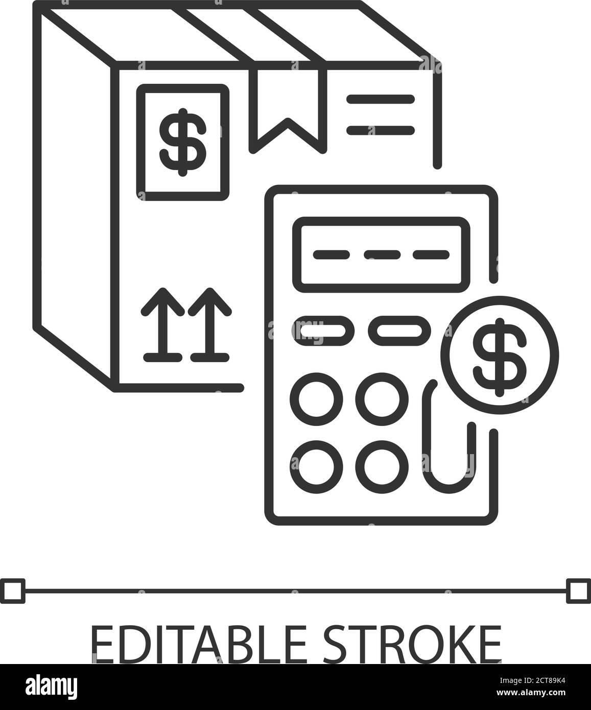 Calculating cargo price linear icon Stock Vector Image & Art - Alamy