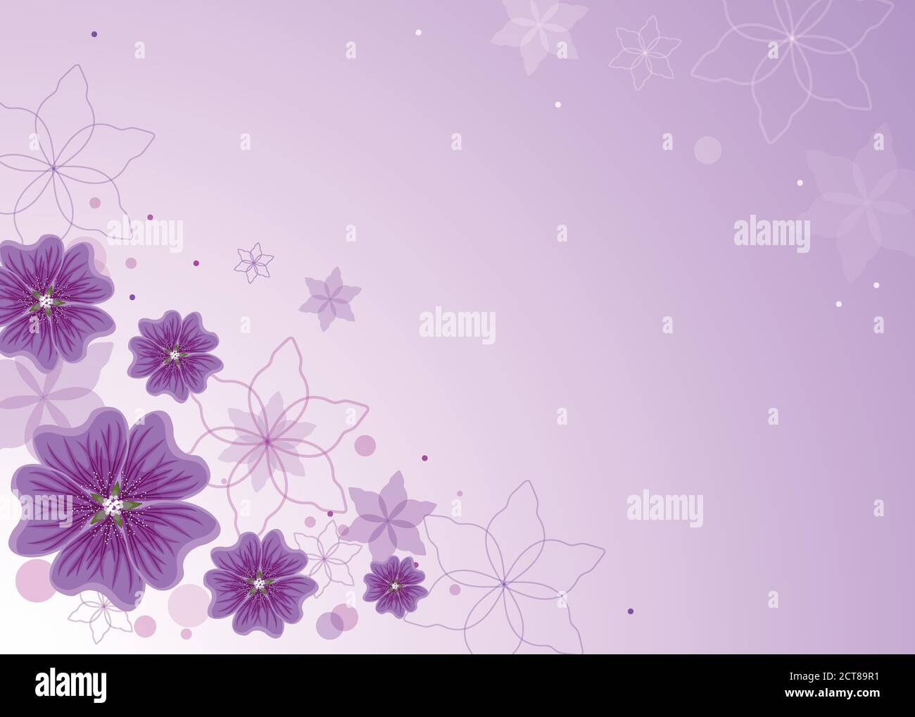 Floral vector background with beautiful violet flowers Stock Vector ...