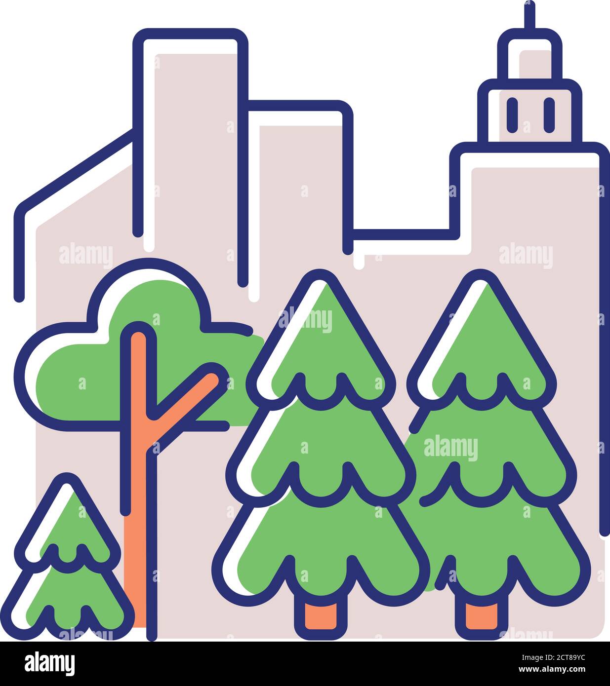 Urban forest RGB color icon Stock Vector Image & Art - Alamy