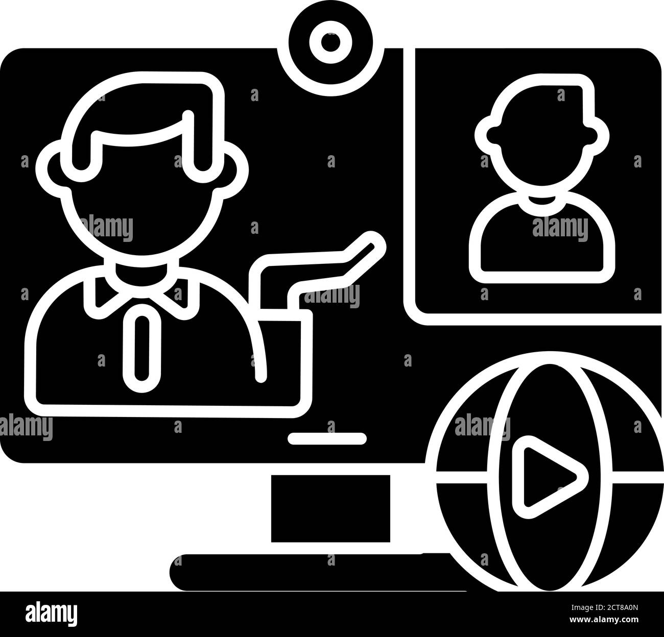 Black business video conference screen Black and White Stock Photos ...