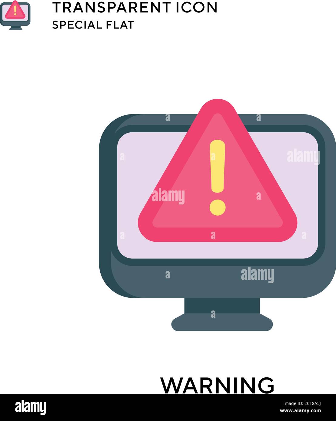 Warning vector icon. Flat style illustration. EPS 10 vector Stock ...