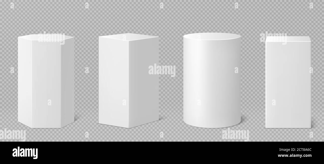 Pedestals or podium, abstract geometric empty museum stages, exhibit ...
