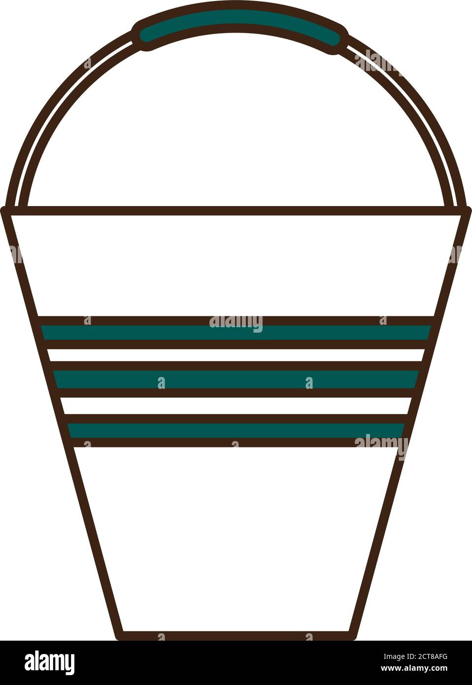 garden water bucket line and fill style icon vector design Stock Vector ...