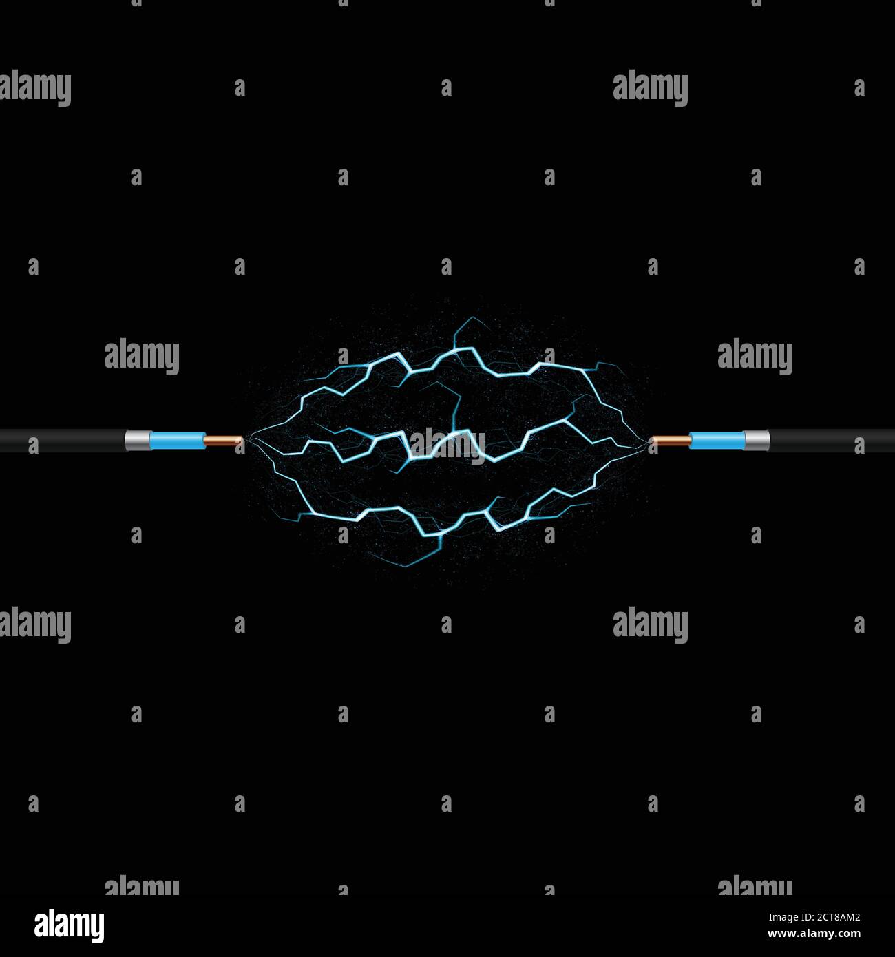 Electric cable lightnings explosion Stock Vector Image & Art - Alamy