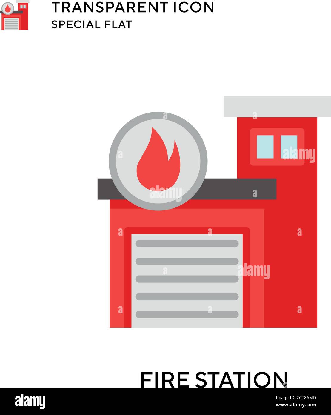 Fire station vector icon. Flat style illustration. EPS 10 vector Stock ...