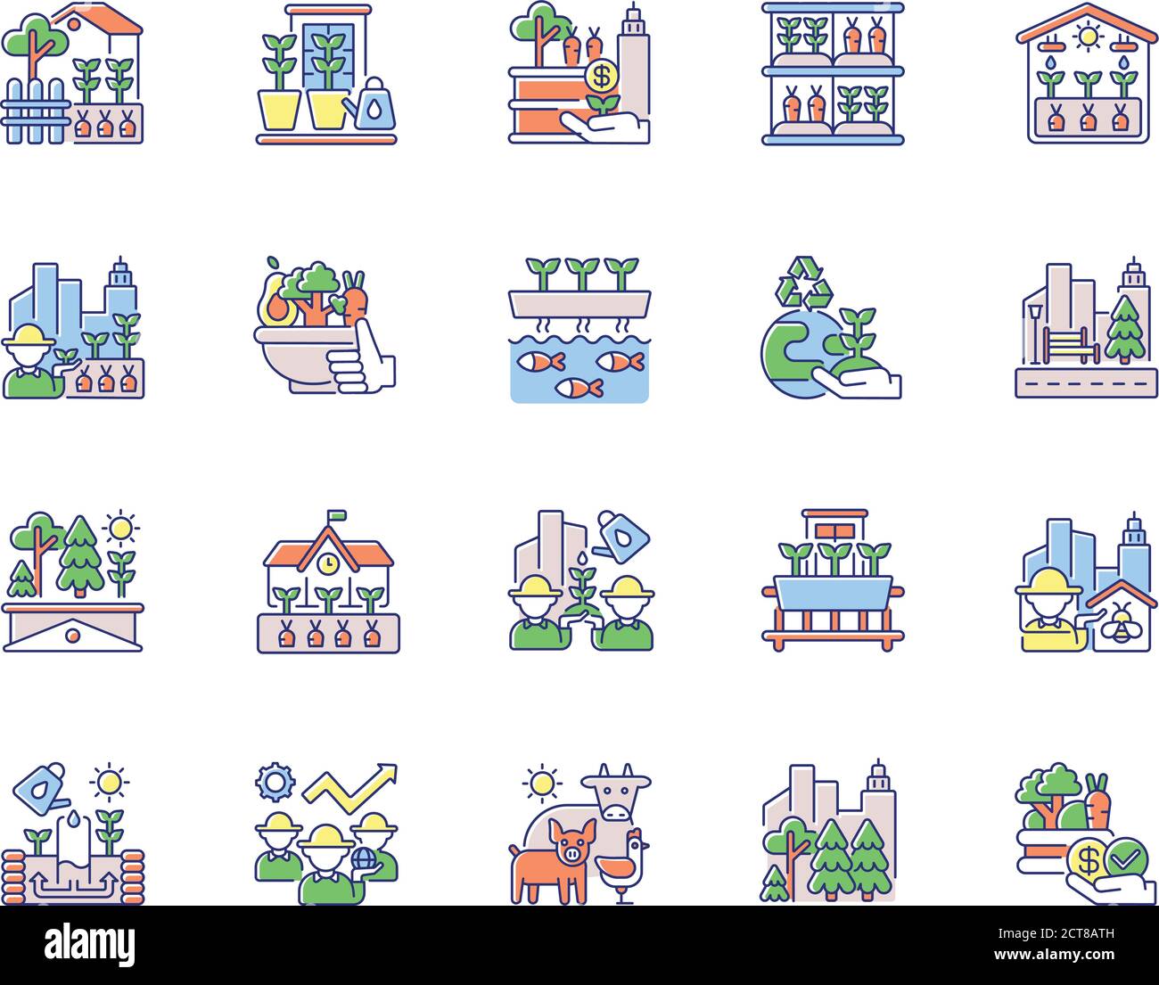 Urban farming RGB color icons set Stock Vector Image & Art - Alamy