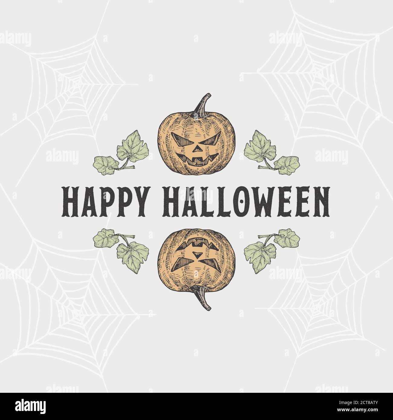 Vintage Style Halloween Headline or Title Greetings Label Template ...