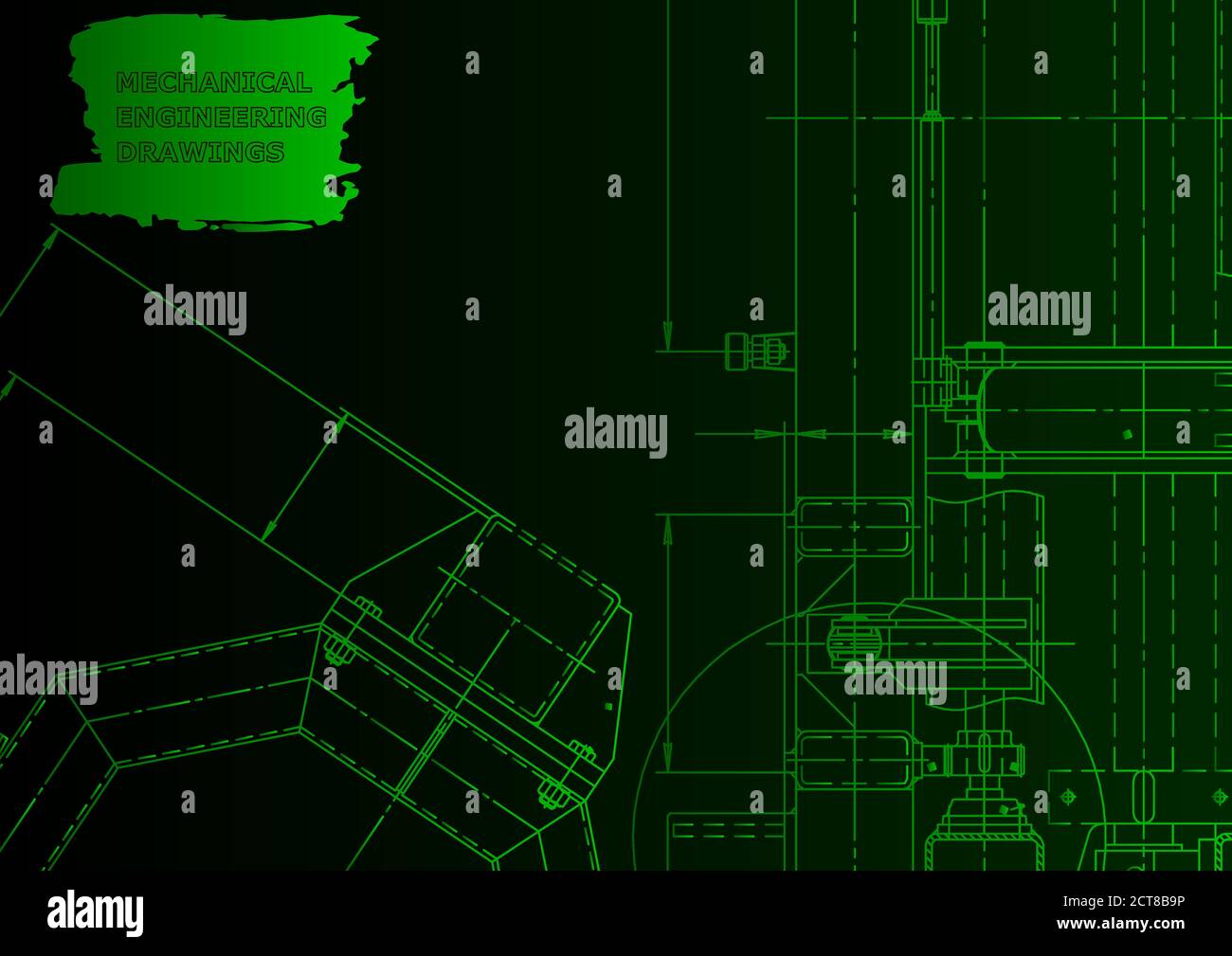 Vector engineering illustration. Mechanical engineering drawing ...