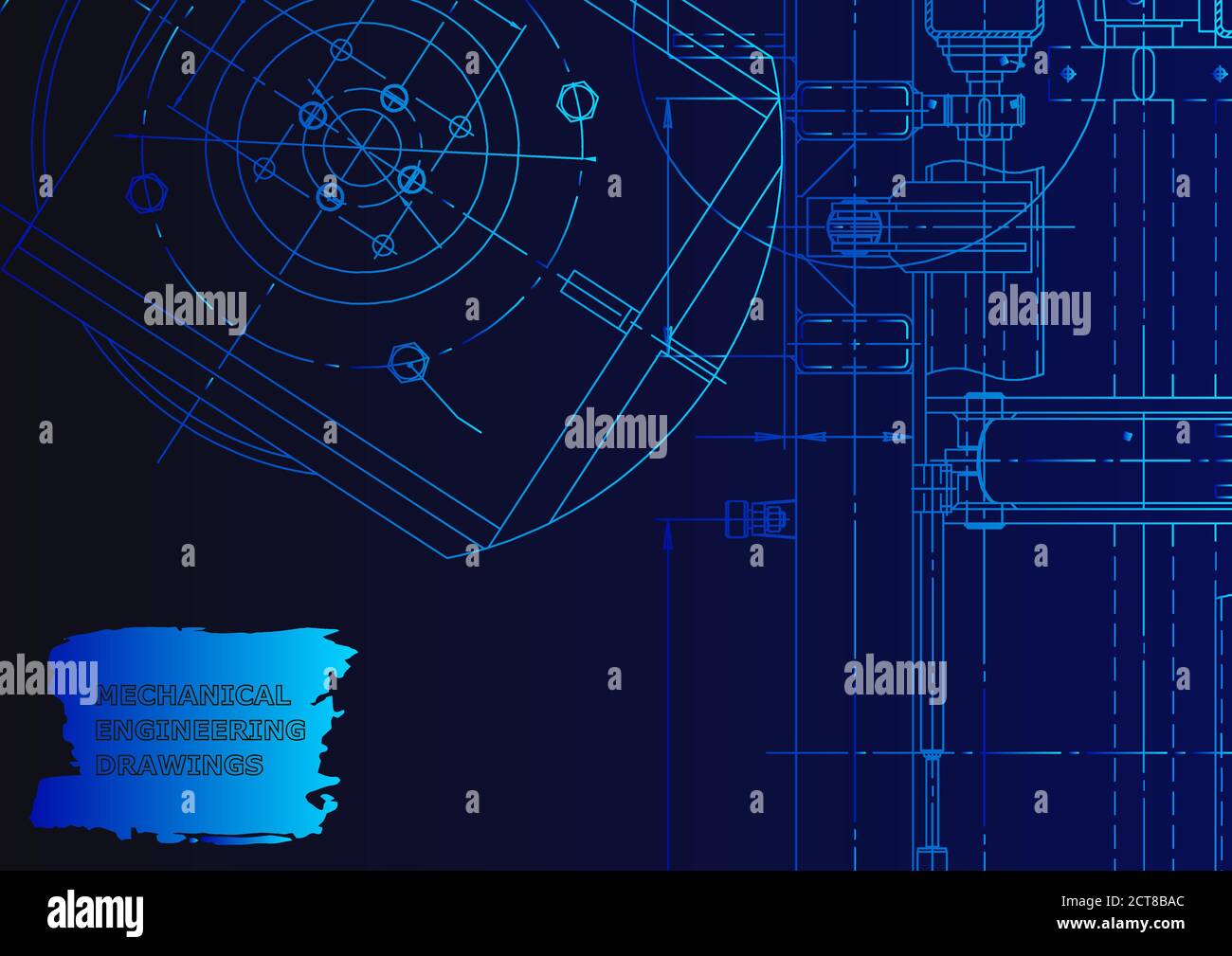Vector engineering illustration. Instrument-making drawings. Technical ...