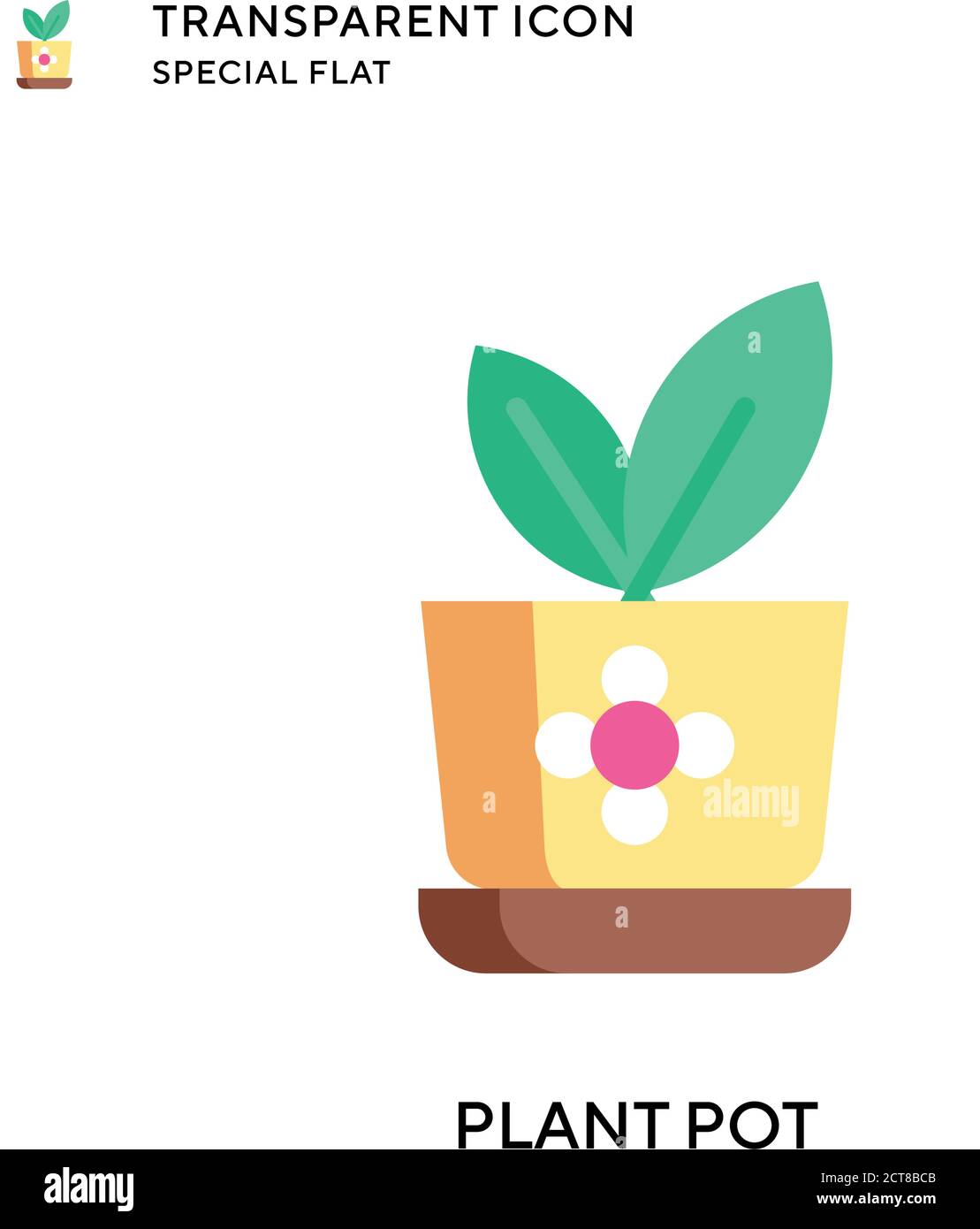 Plant pot vector icon. Flat style illustration. EPS 10 vector Stock ...