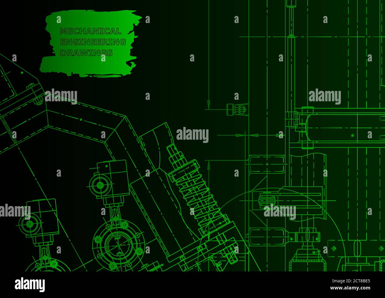 Vector engineering illustration. Mechanical engineering drawing ...