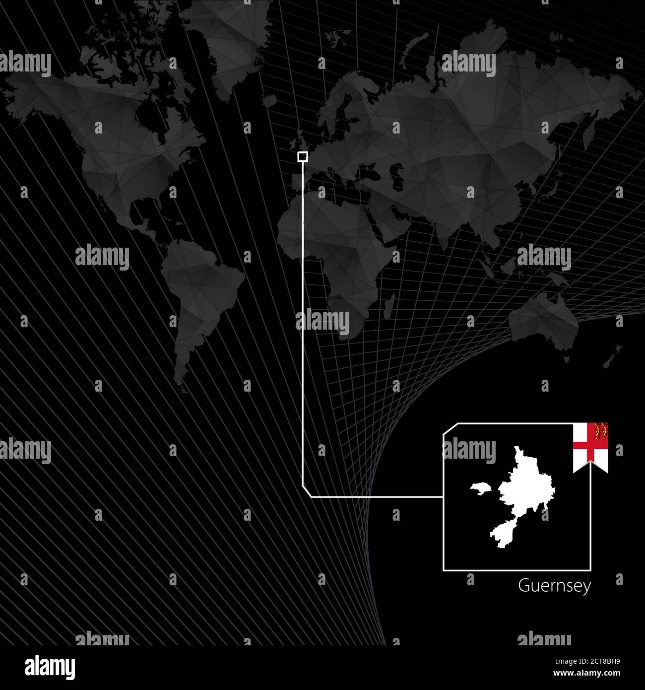 Sark on black World Map. Map and flag of Sark Stock Vector Image & Art ...