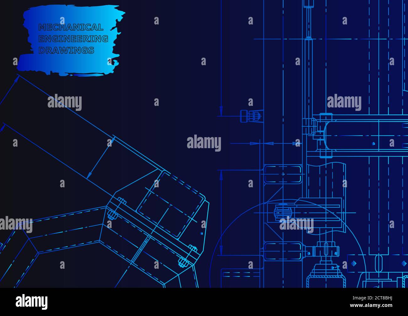 Vector engineering illustration. Mechanical engineering drawing ... Vector engineering illustration. Mechanical engineering drawing ...