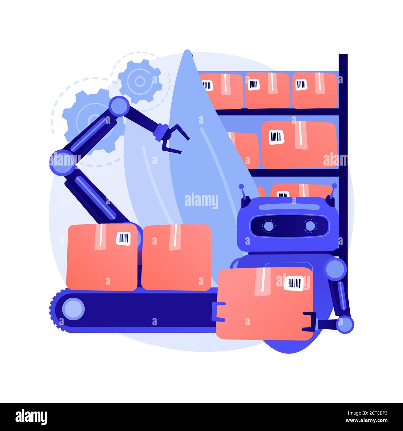 Warehouse robotization abstract concept vector illustration Stock ...