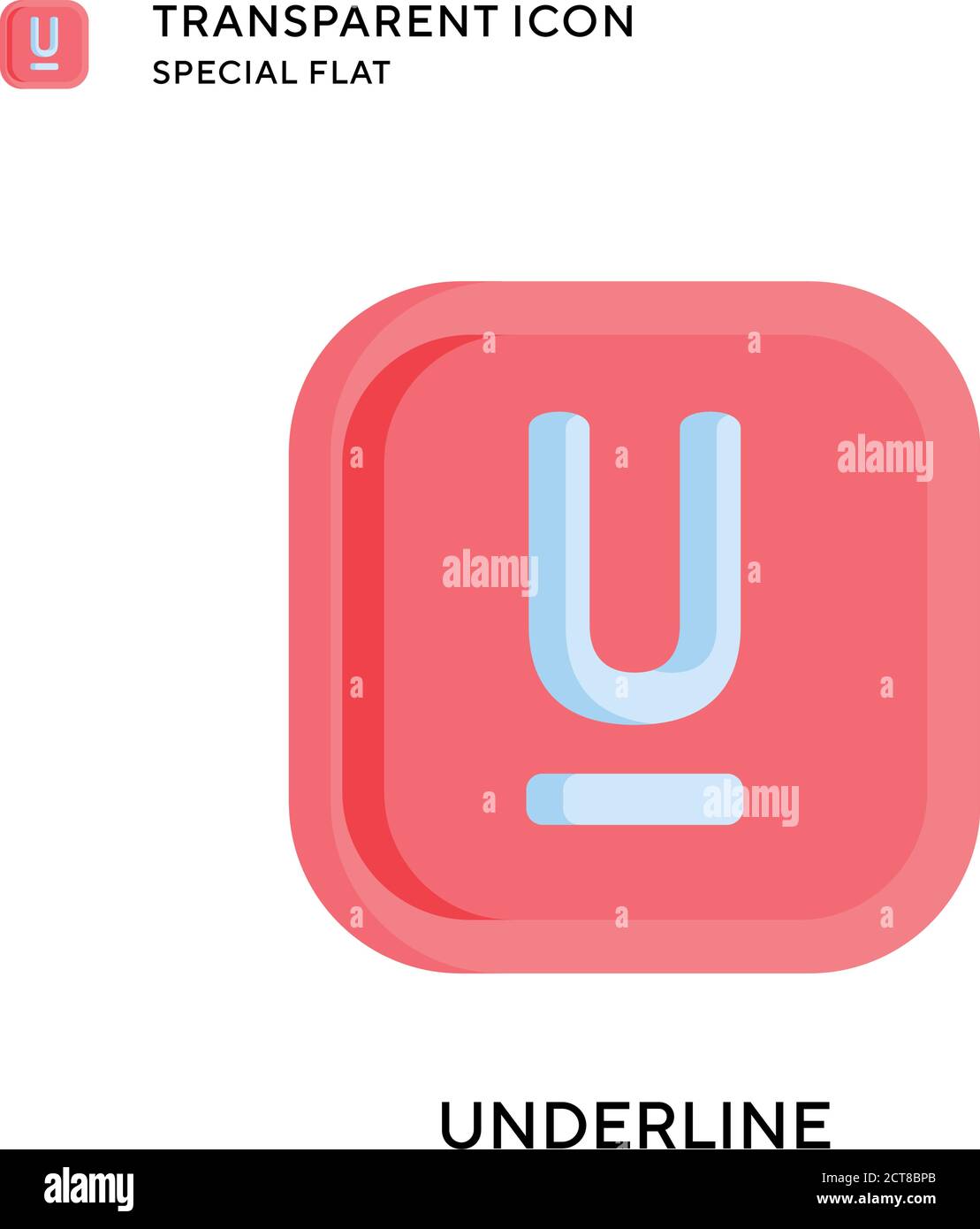 Underline vector icon. Flat style illustration. EPS 10 vector Stock ...