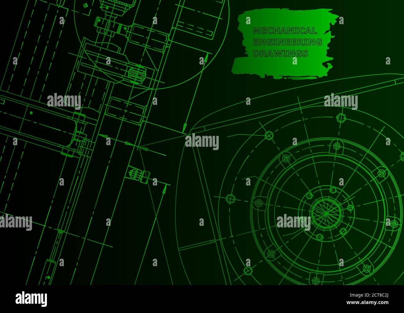 Cover, flyer. Vector engineering illustration. Blueprint, banner ...