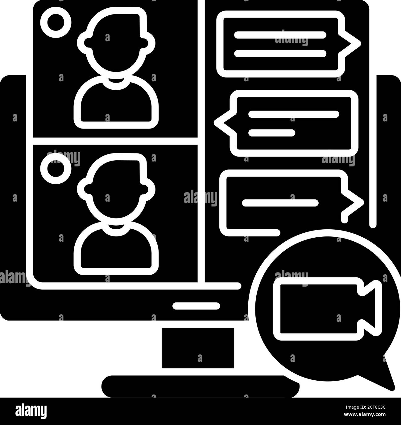 Screen sharing black glyph icon Stock Vector Image & Art - Alamy