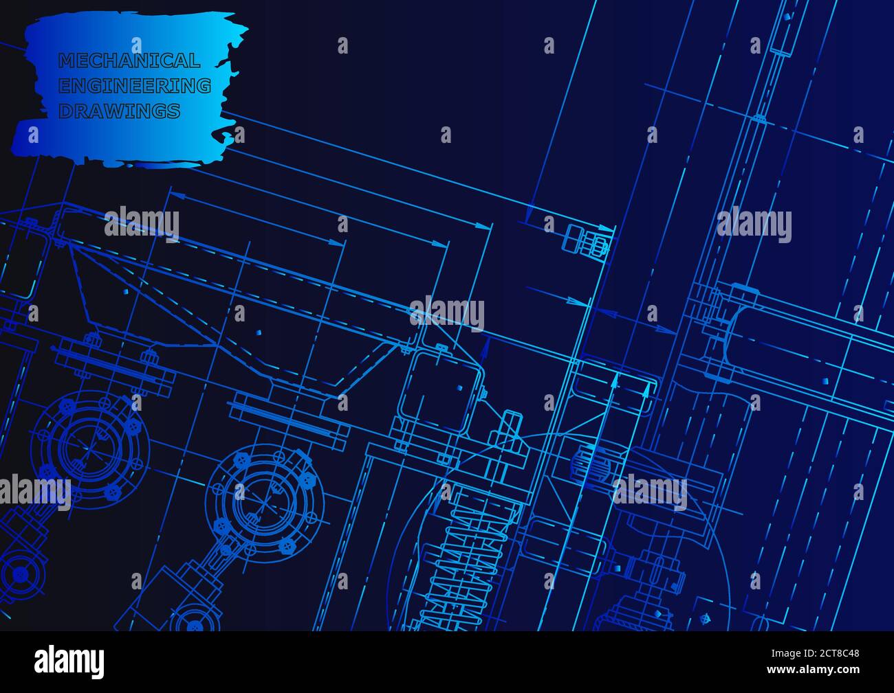 Sketch. Vector engineering illustration. Computer aided design system ...