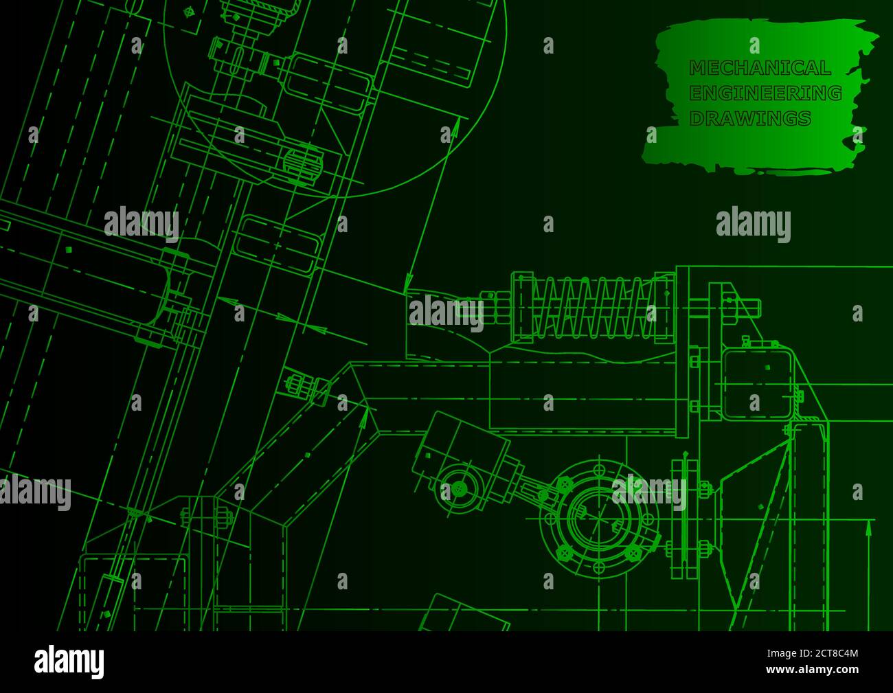 Sketch. Vector engineering illustration. Computer aided design systems ...