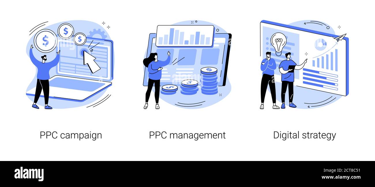 Digital marketing plan abstract concept vector illustrations Stock ...