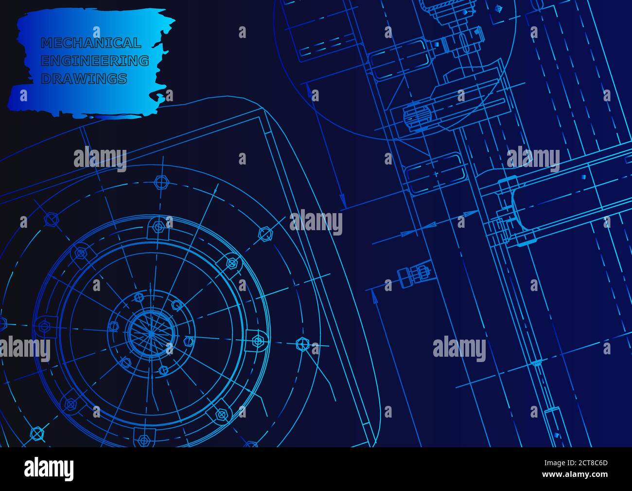 Cover, flyer. Vector engineering illustration. Blueprint, banner ...