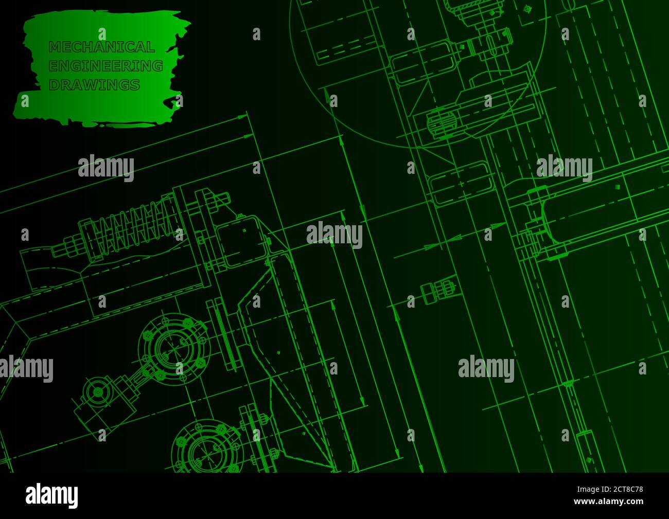 Sketch. Vector engineering illustration. Cover, flyer, Mechanical ...