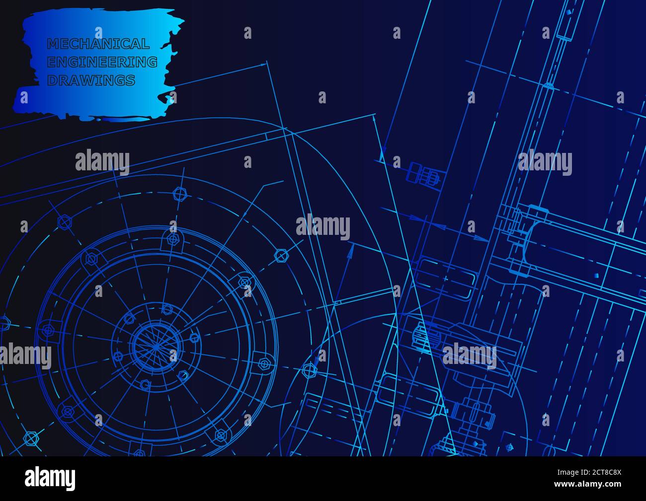 Cover. Vector engineering illustration. Blueprint, flyer, banner ...