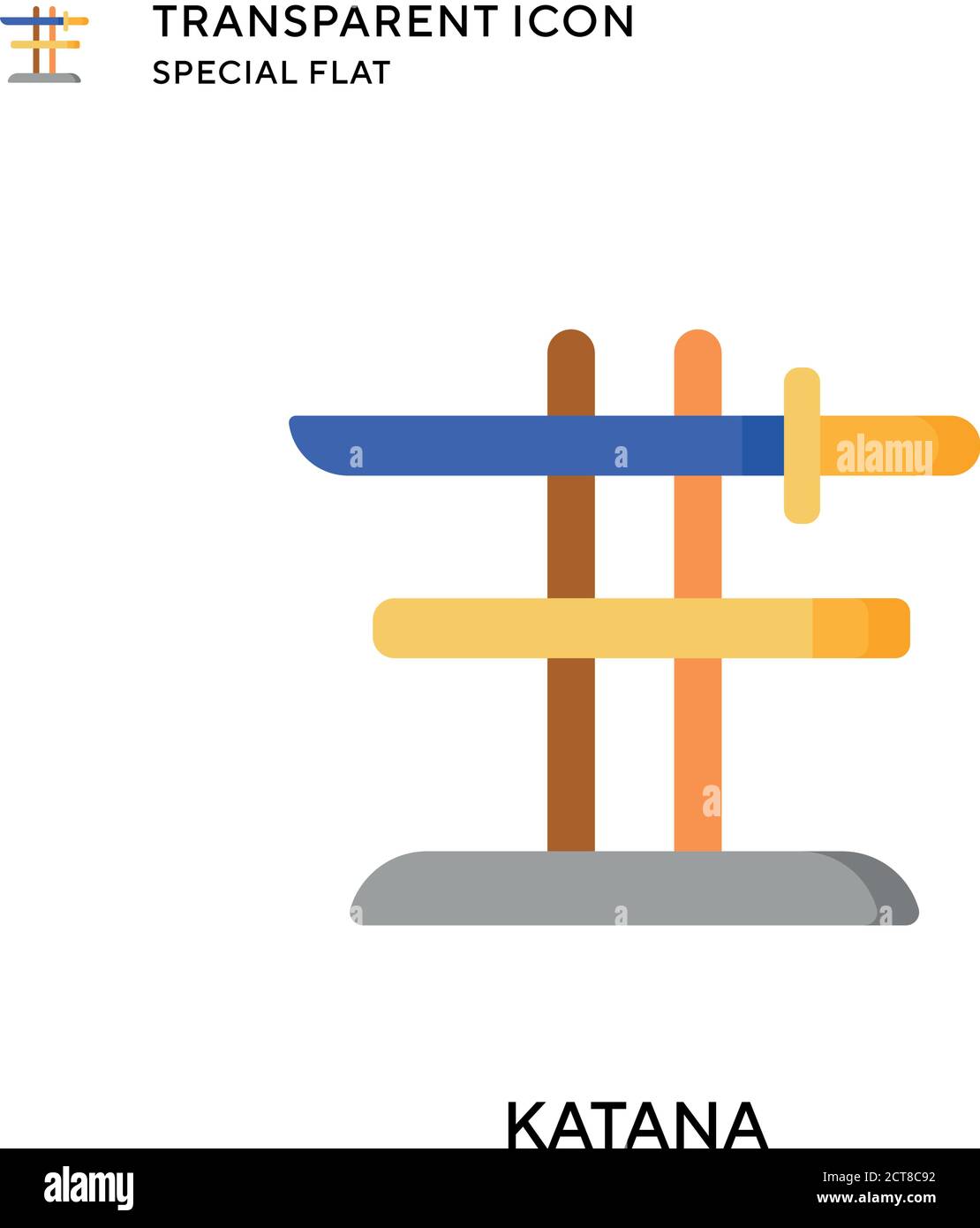 Katana vector icon. Flat style illustration. EPS 10 vector Stock Vector ...