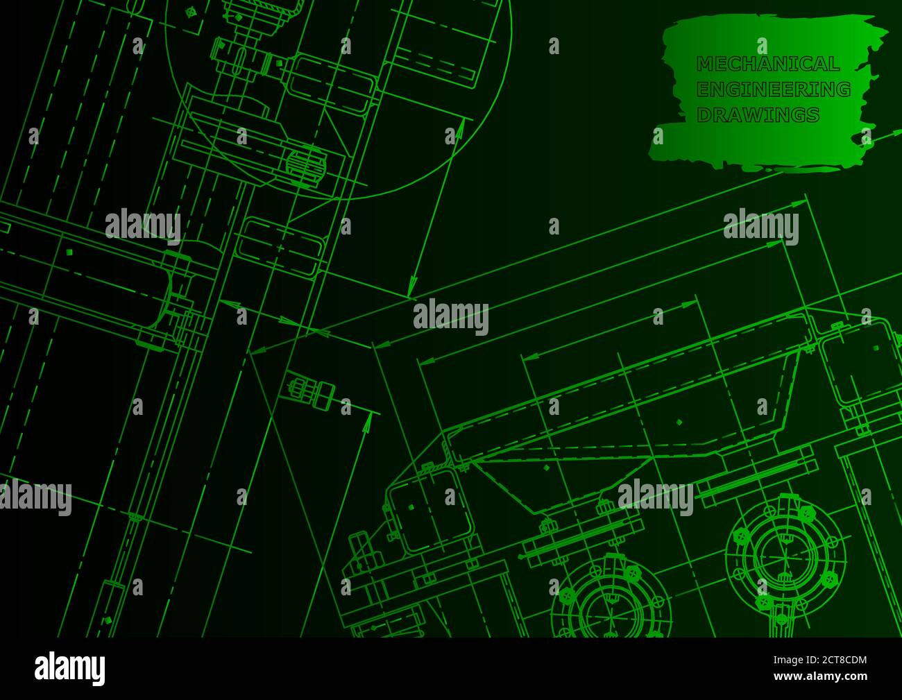 Sketch. Vector engineering illustration. Cover, flyer. Mechanical ...