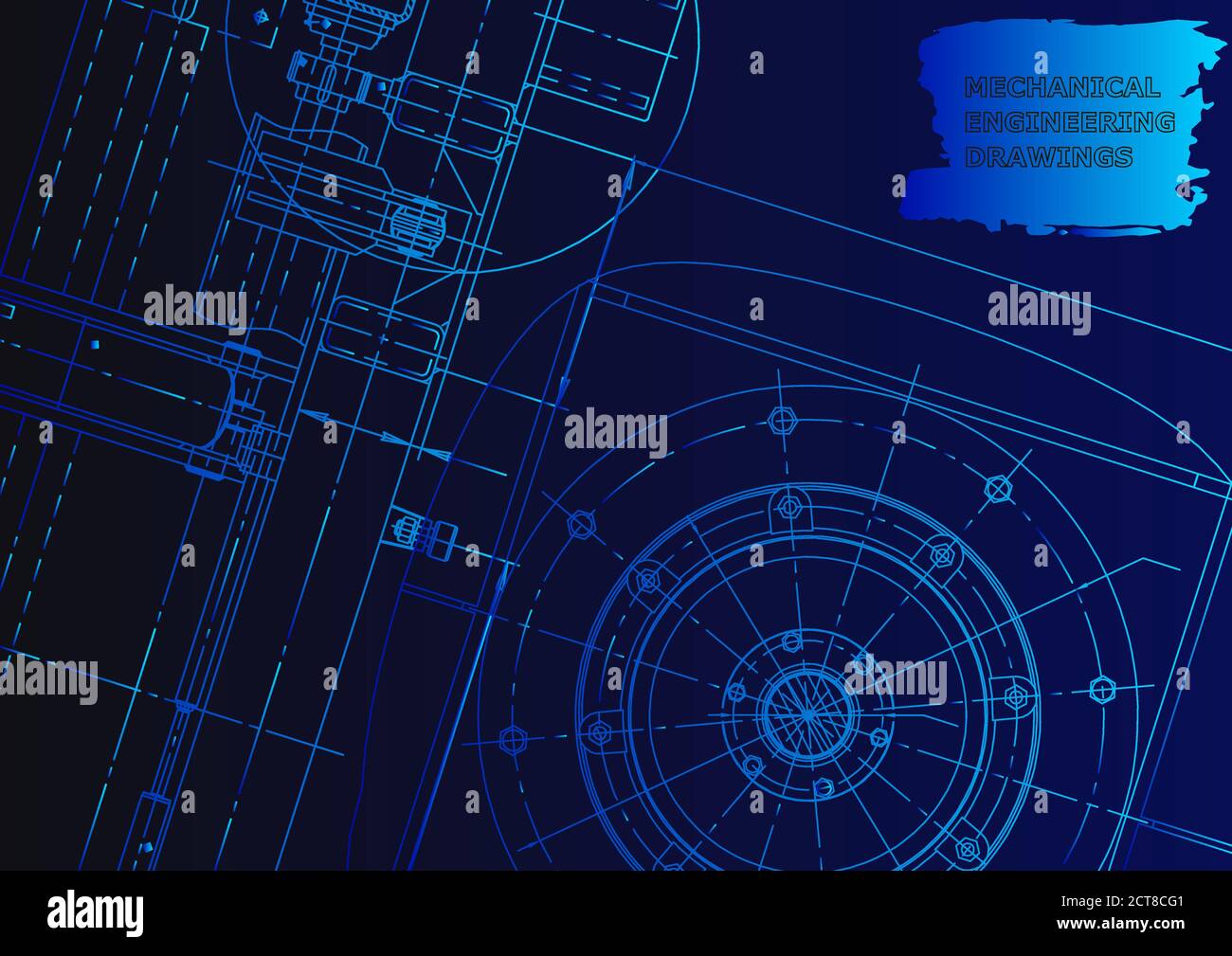 Cover, flyer. Vector engineering illustration. Blueprint, banner ...