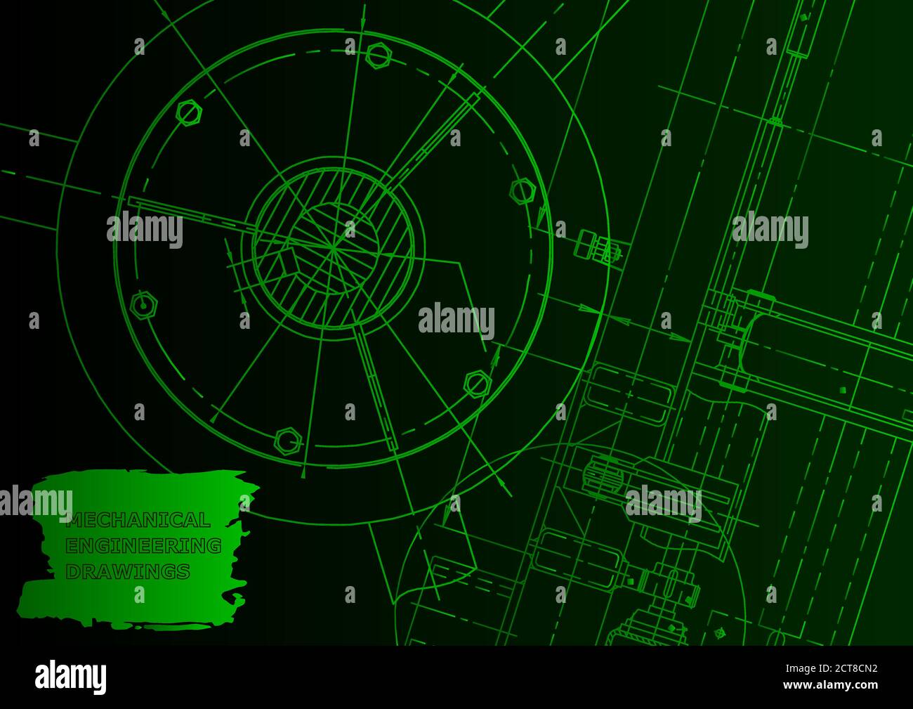 Cover, flyer, banner. Vector engineering illustration. Blueprint ...
