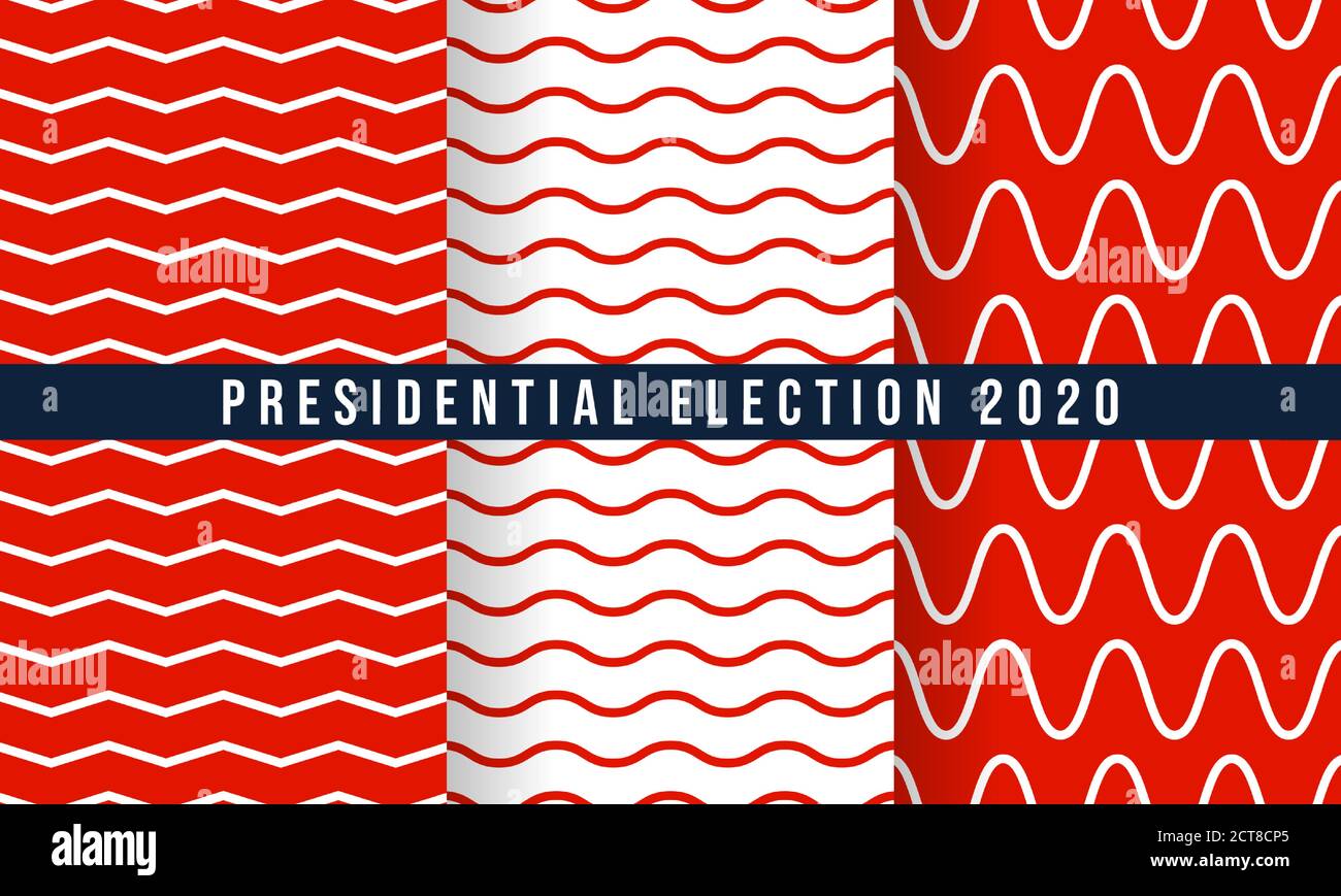 Patriotic red, white and blue geometric seamless patterns. Vector set ...