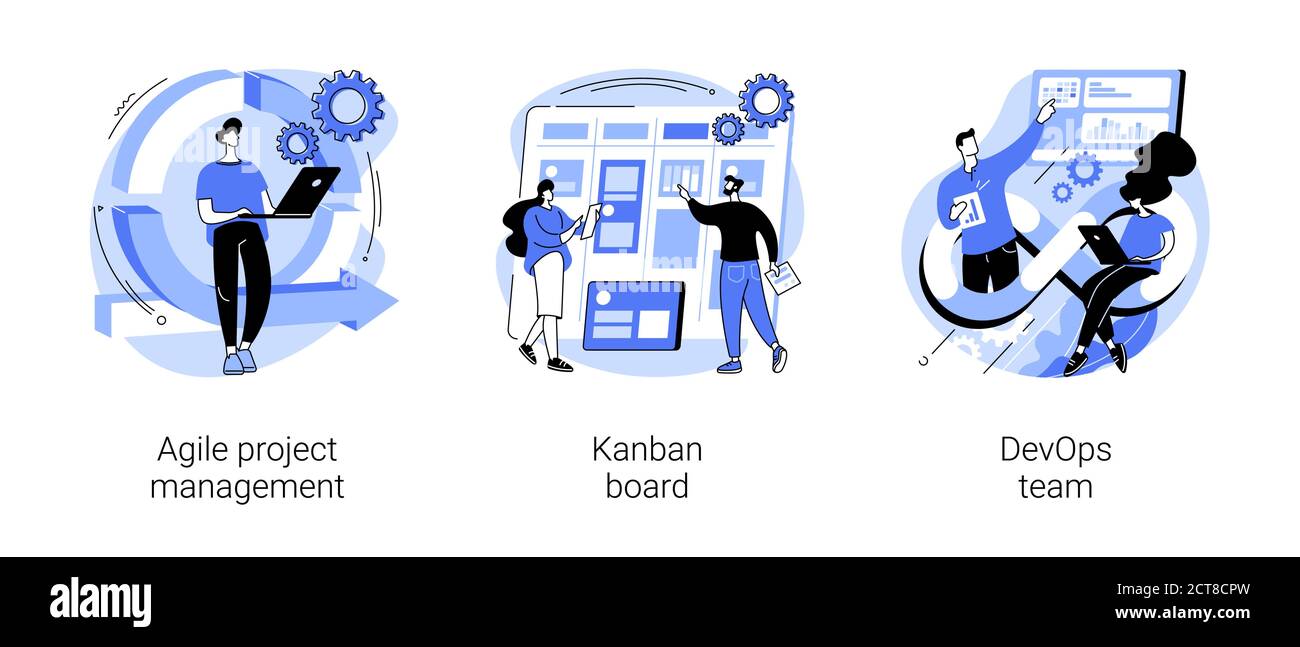 Software development company abstract concept vector illustrations ...