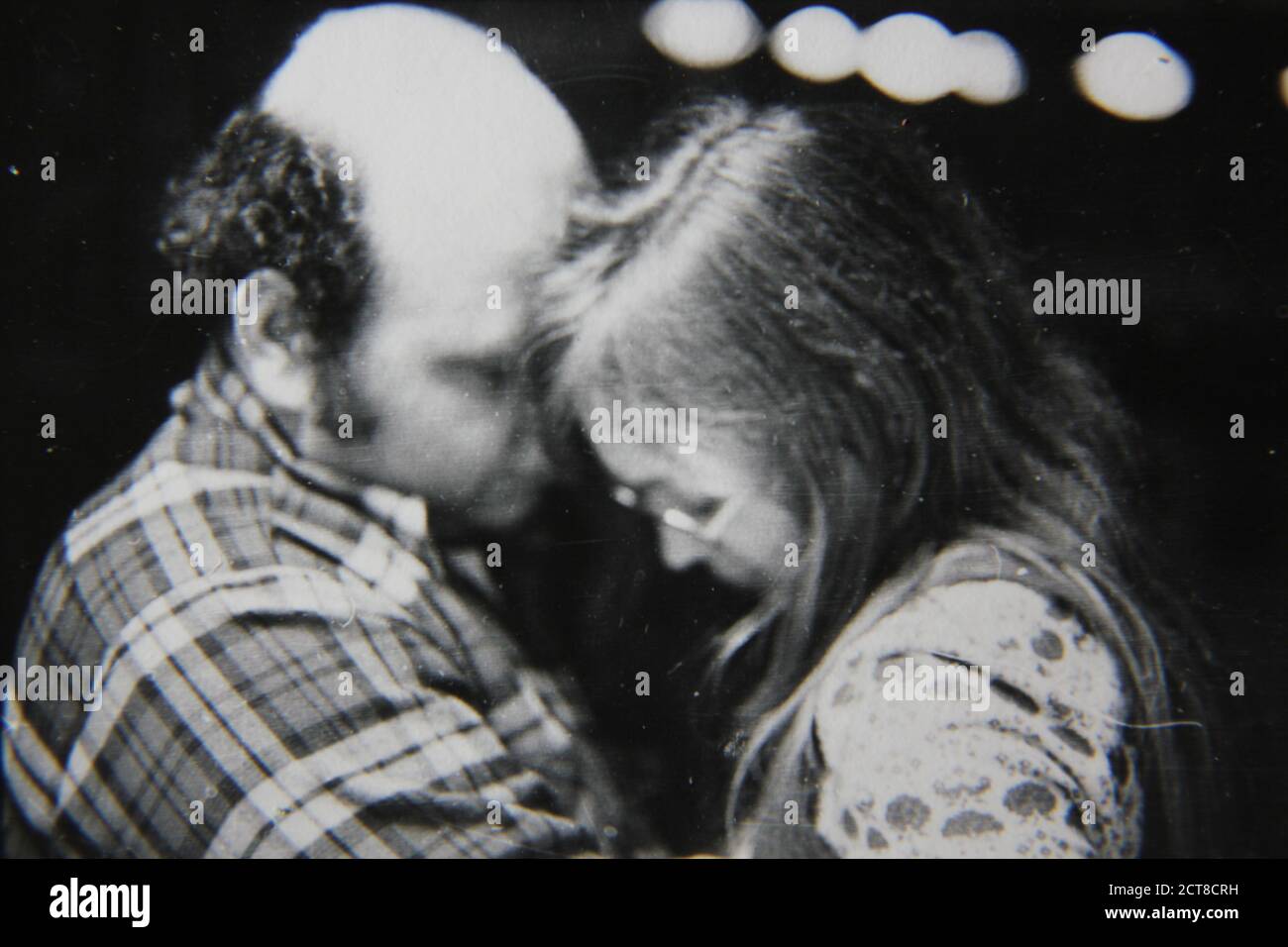 Fine 1970s black and white photography of a regular guy kissing and ...