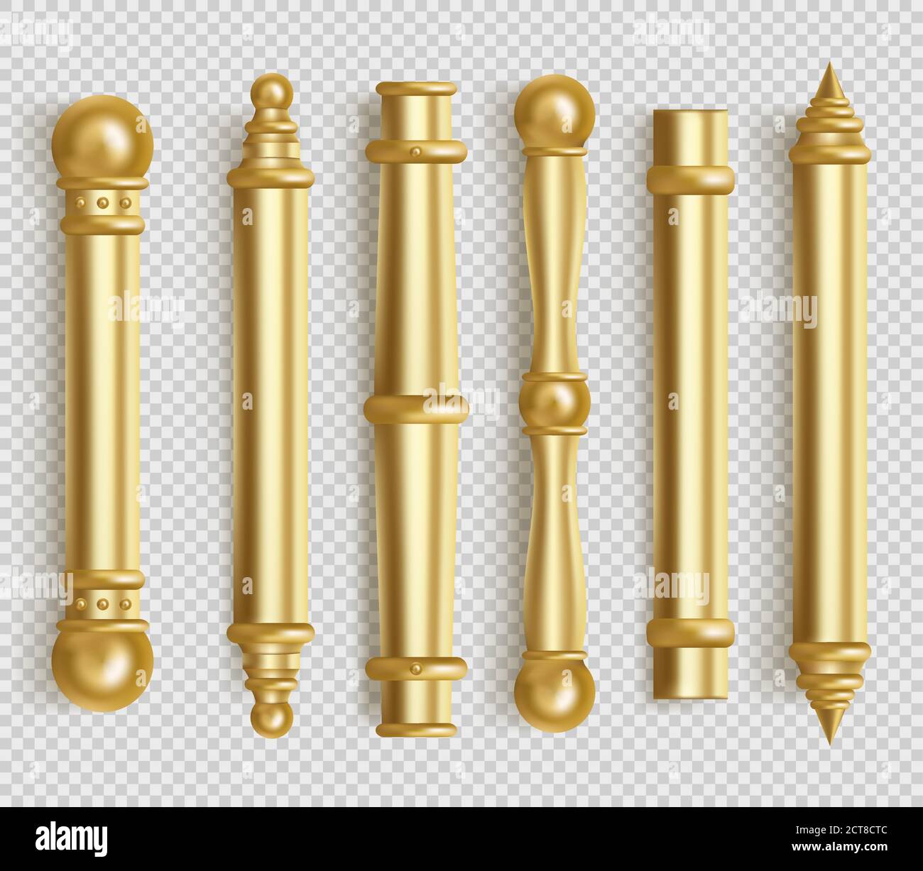 Baroque gold door handles for room interior in office or home. Vector ...