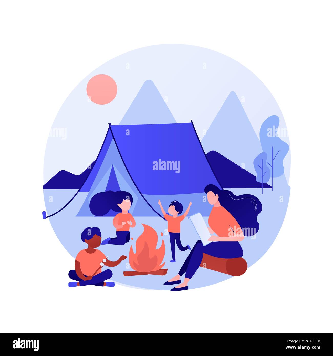 Summer camp for kids abstract concept vector illustration Stock Vector ...