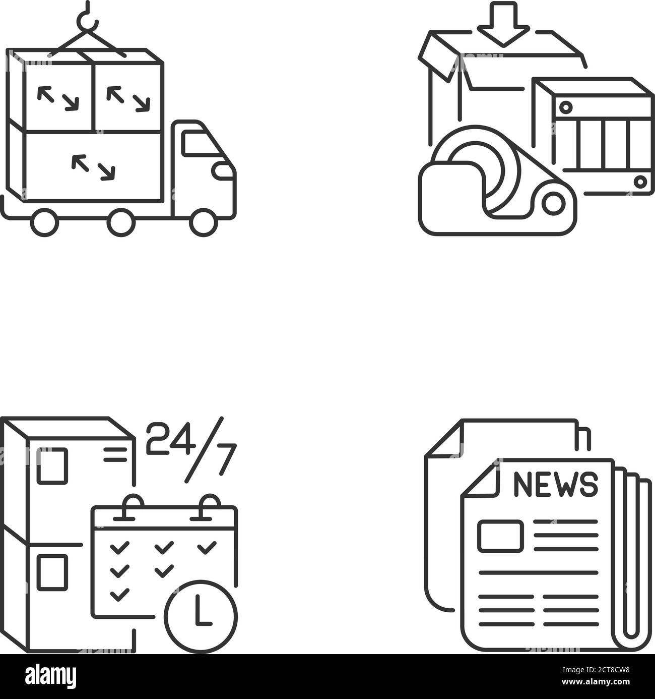 Freight transportation linear icons set Stock Vector Image & Art - Alamy