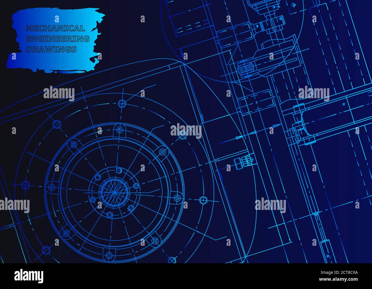 Cover. Vector engineering illustration. Blueprint, flyer, banner. Blue ...
