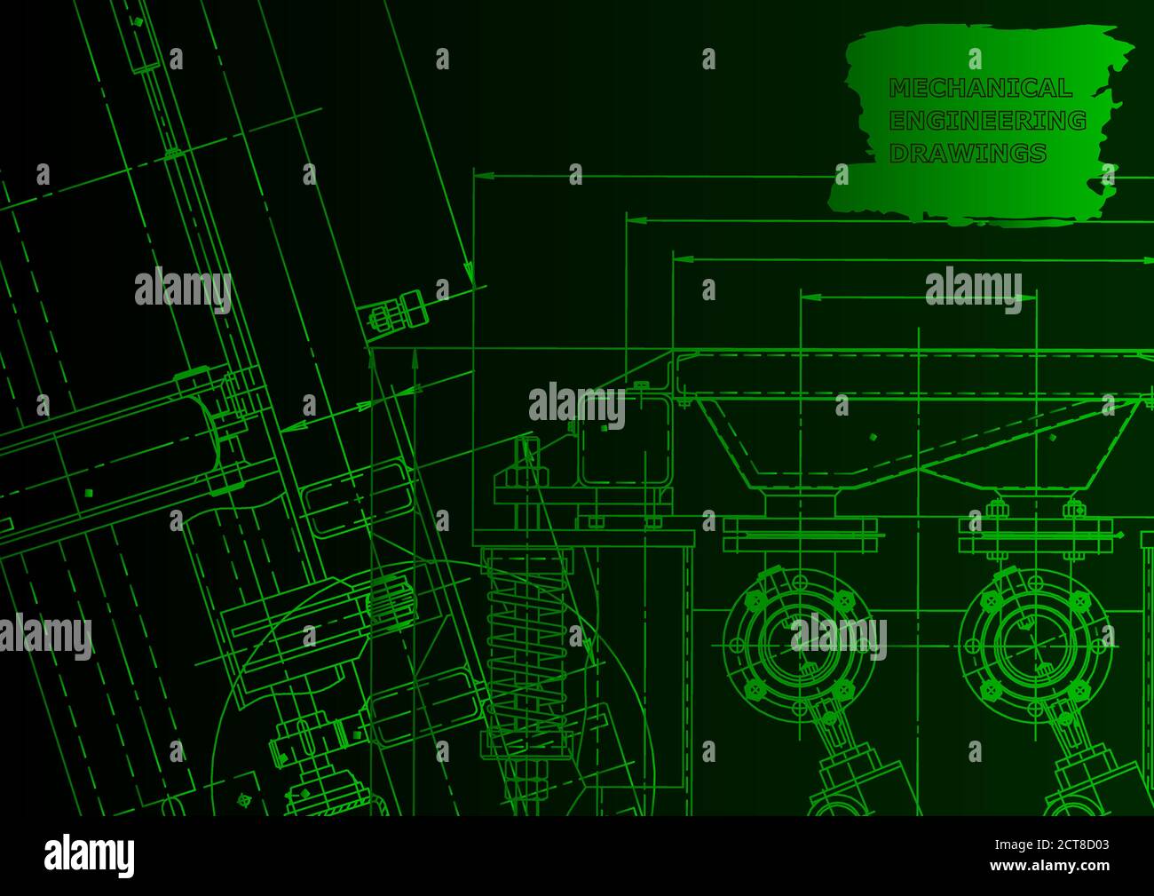 Vector engineering drawings. Mechanical instrument making. Technical ...
