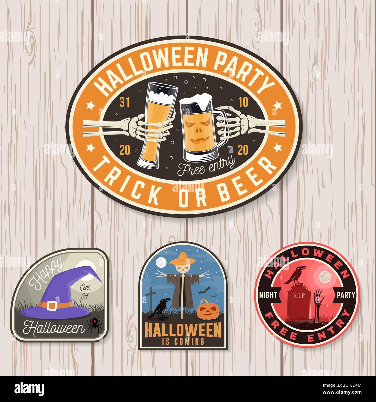 Halloween Beer party patch. Halloween retro badge, pin. Sticker for ...